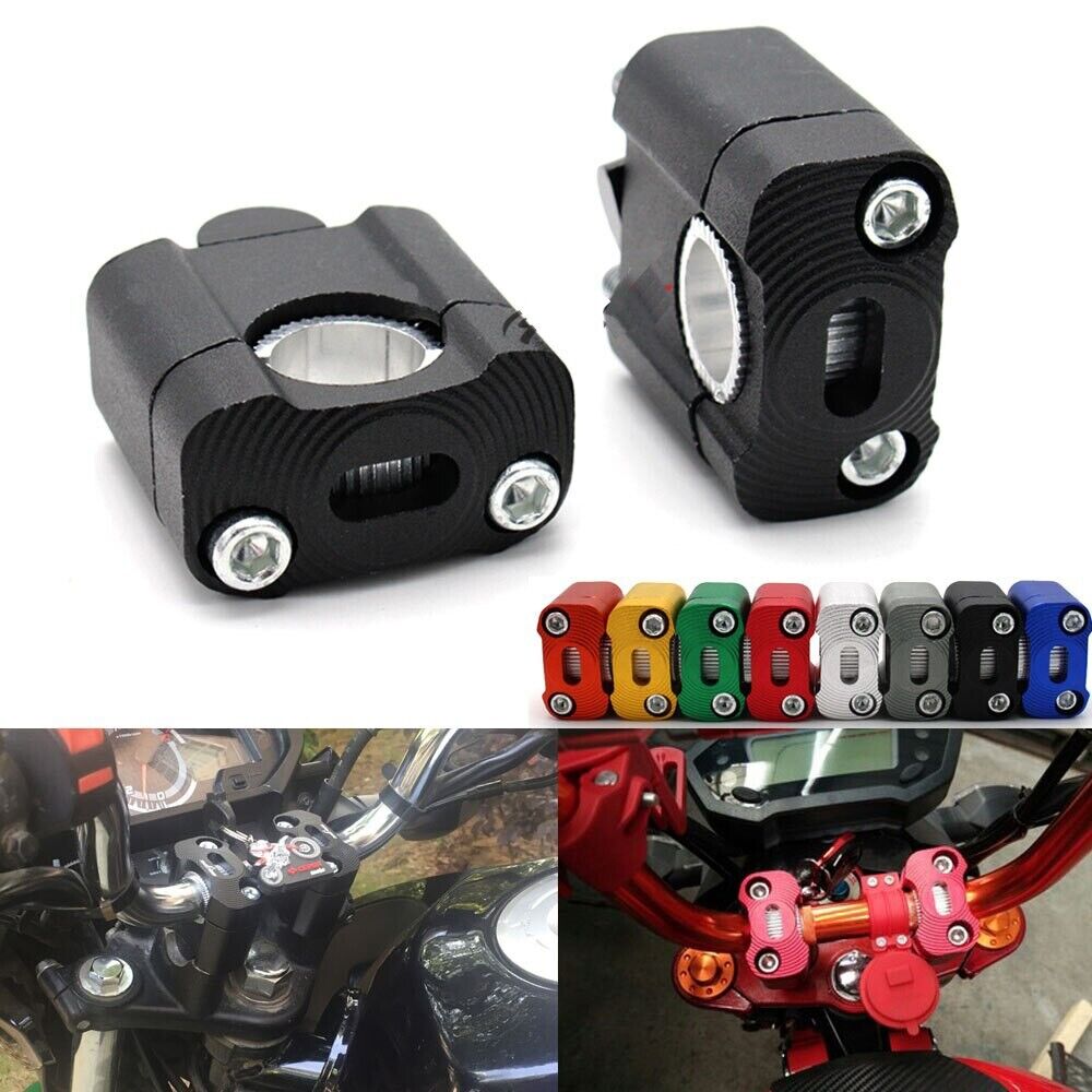 Universal 22mm 28mm CNC Aluminum Handlebar Riser Clamps Motorcycle Dir ...